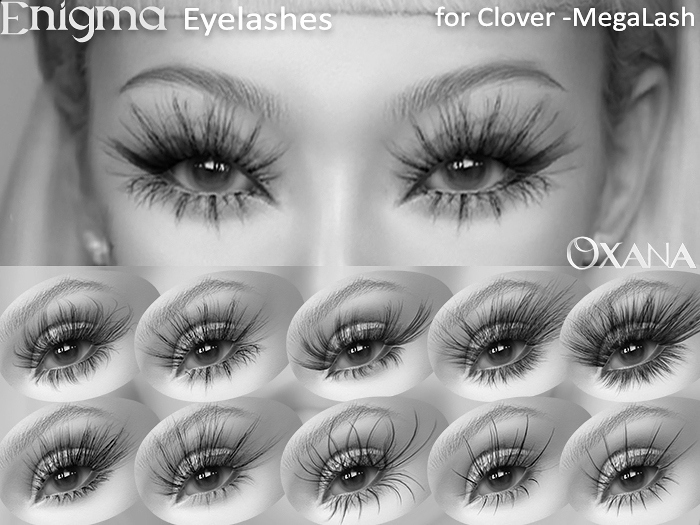 Second Life Marketplace - Enigma Eyelashes DEMO - Clover MegaLash